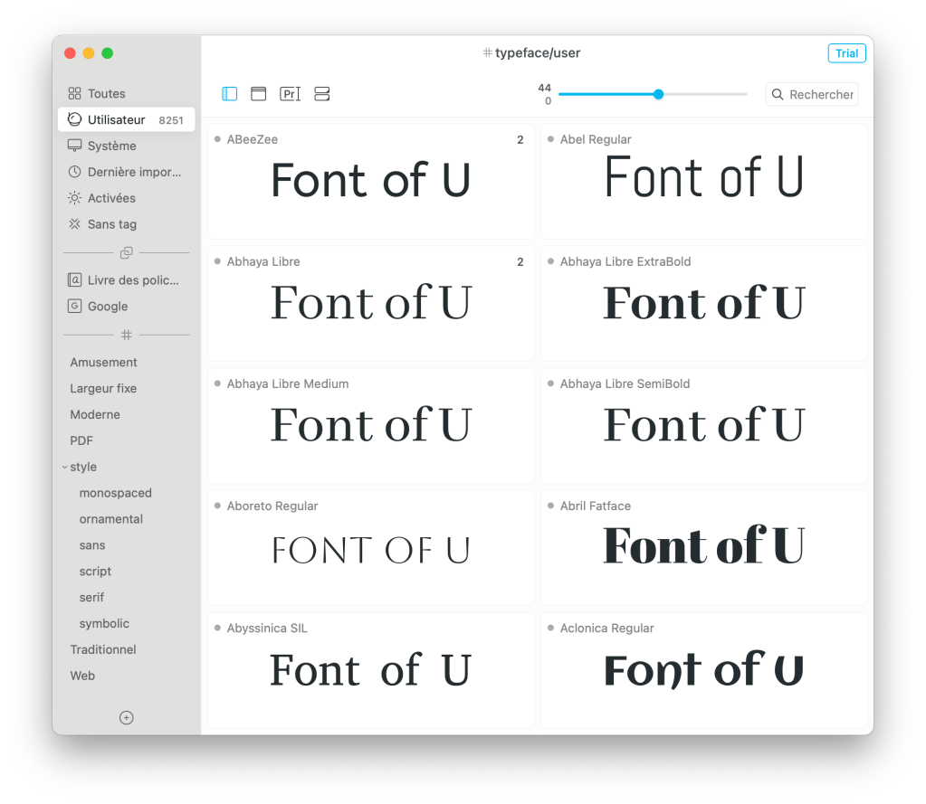 Test de TypeFace – Font of U : Gérez vos polices de caractères tout en ...
